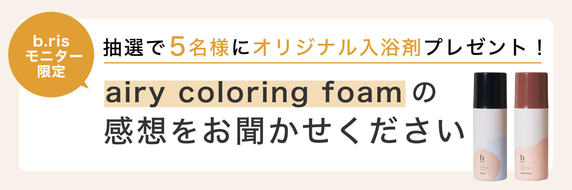 airy coloring foam限定モニター感想投稿フォーム_day3 - b.ris（ビーリス）公式